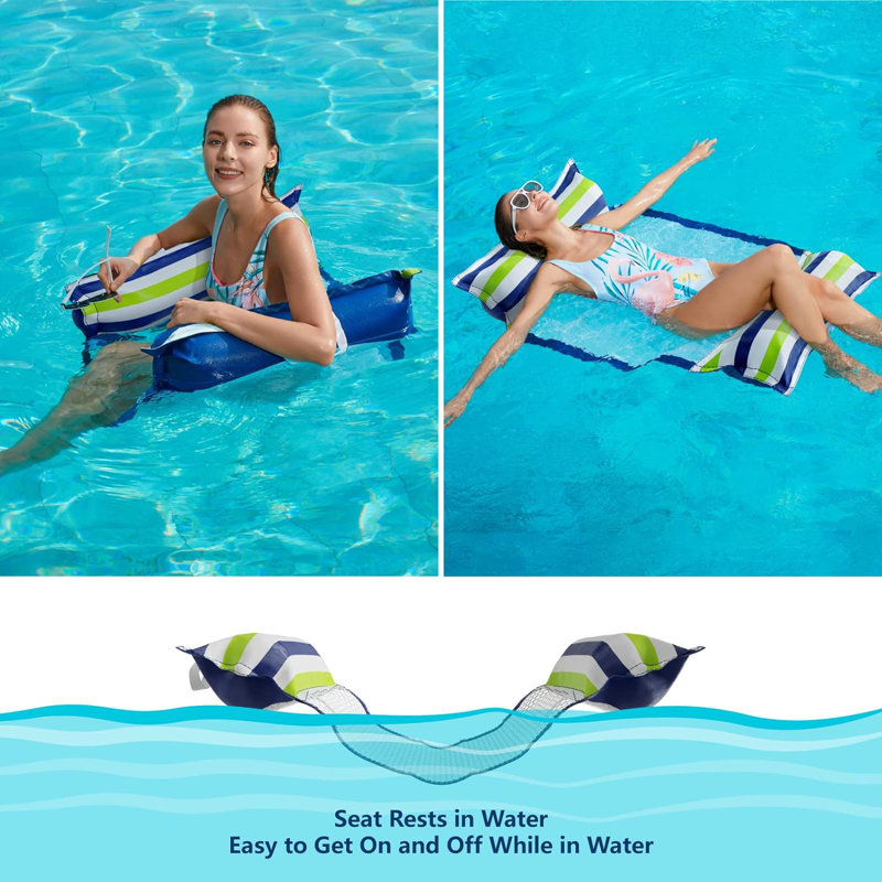 Utibia Inflatable Pool Hammock Float - 2 Pack Water Hammock Pool Floaties 4 in 1 Floating ...